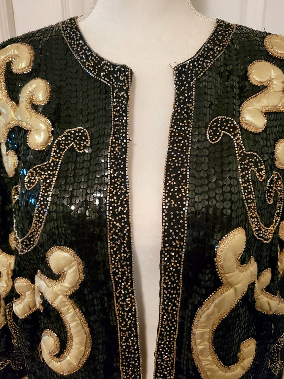 Vintage Sequin & Beaded Quilted Jacket - Gem