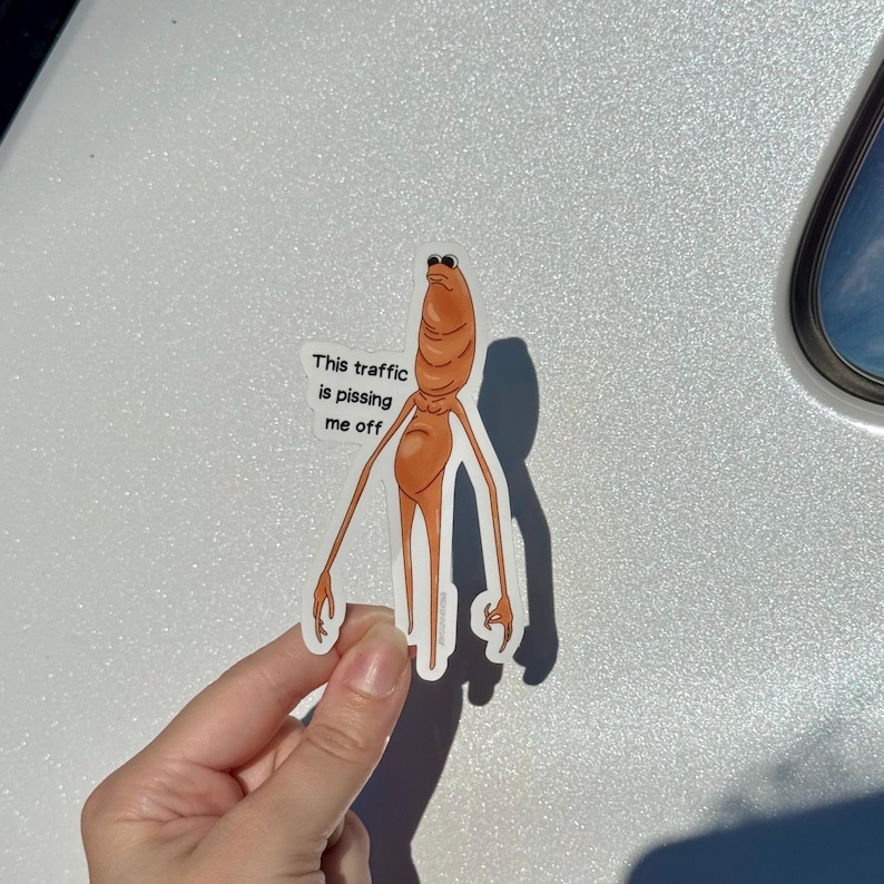 Marcus Worm Meme Sticker | Grumpy Worm, Chronically Online (4" Vinyl ...