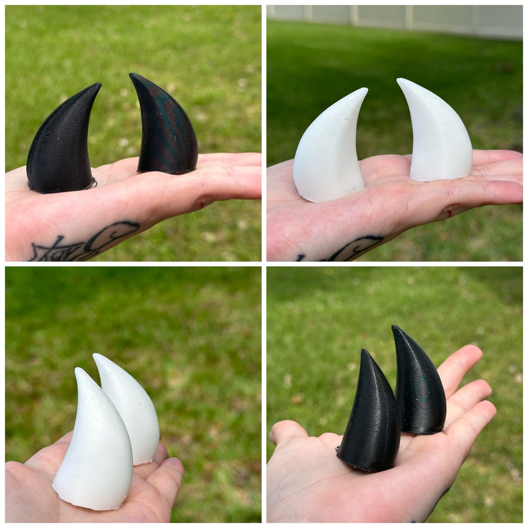 Custom Resin Cosplay Horns White Demon Horns Black Costume - Etsy