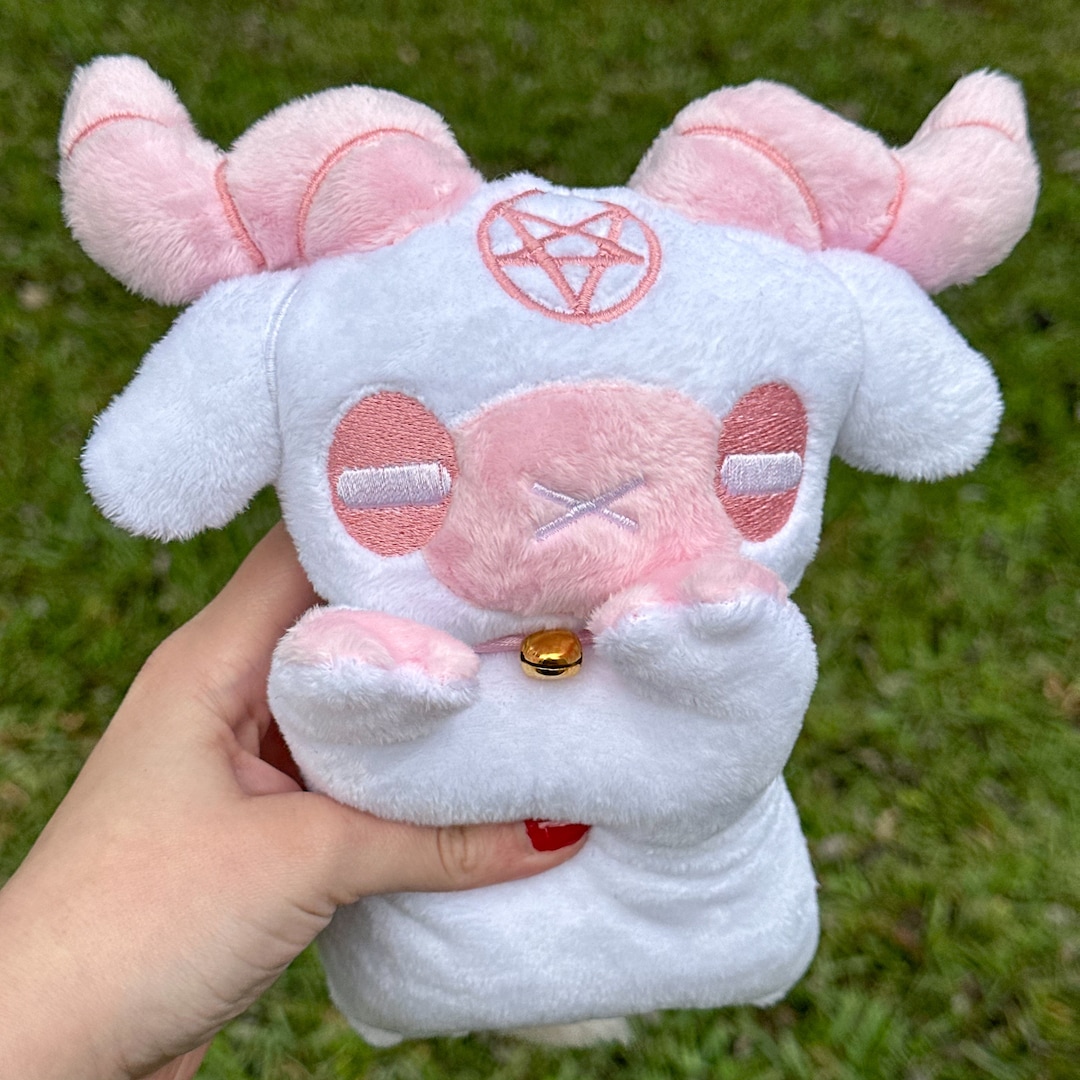 Kawaii Pink and White Baphomet Plush Creepy Cute Baphomet Plushie ...