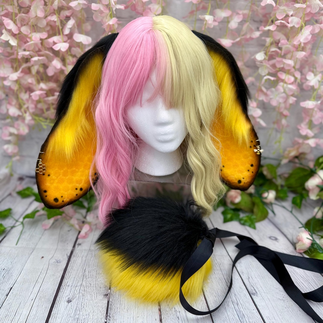 Bumble Bee Bunny Ears Headband: Honeycomb Cosplay Costume Ears - Etsy