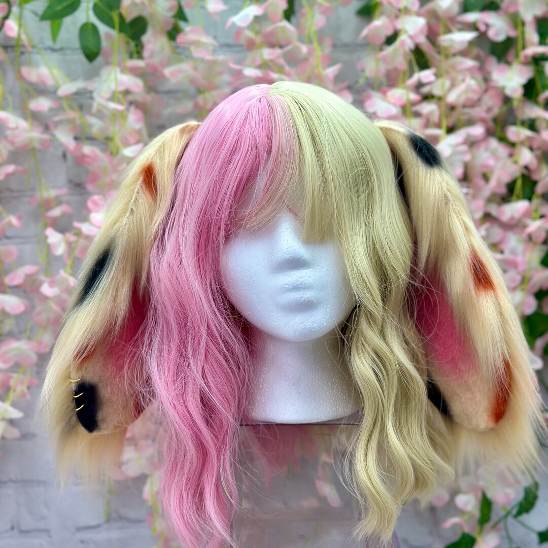 Realistic Calico Lop Bunny Ears and Tail Realistic Harlequin Themed ...