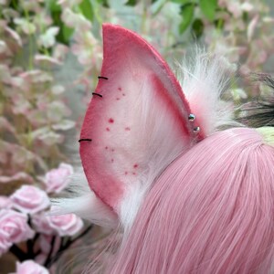 Premade Pastel Pink and Black Bat Ears Bat Ear Headband Kawaii Goth Bat ...