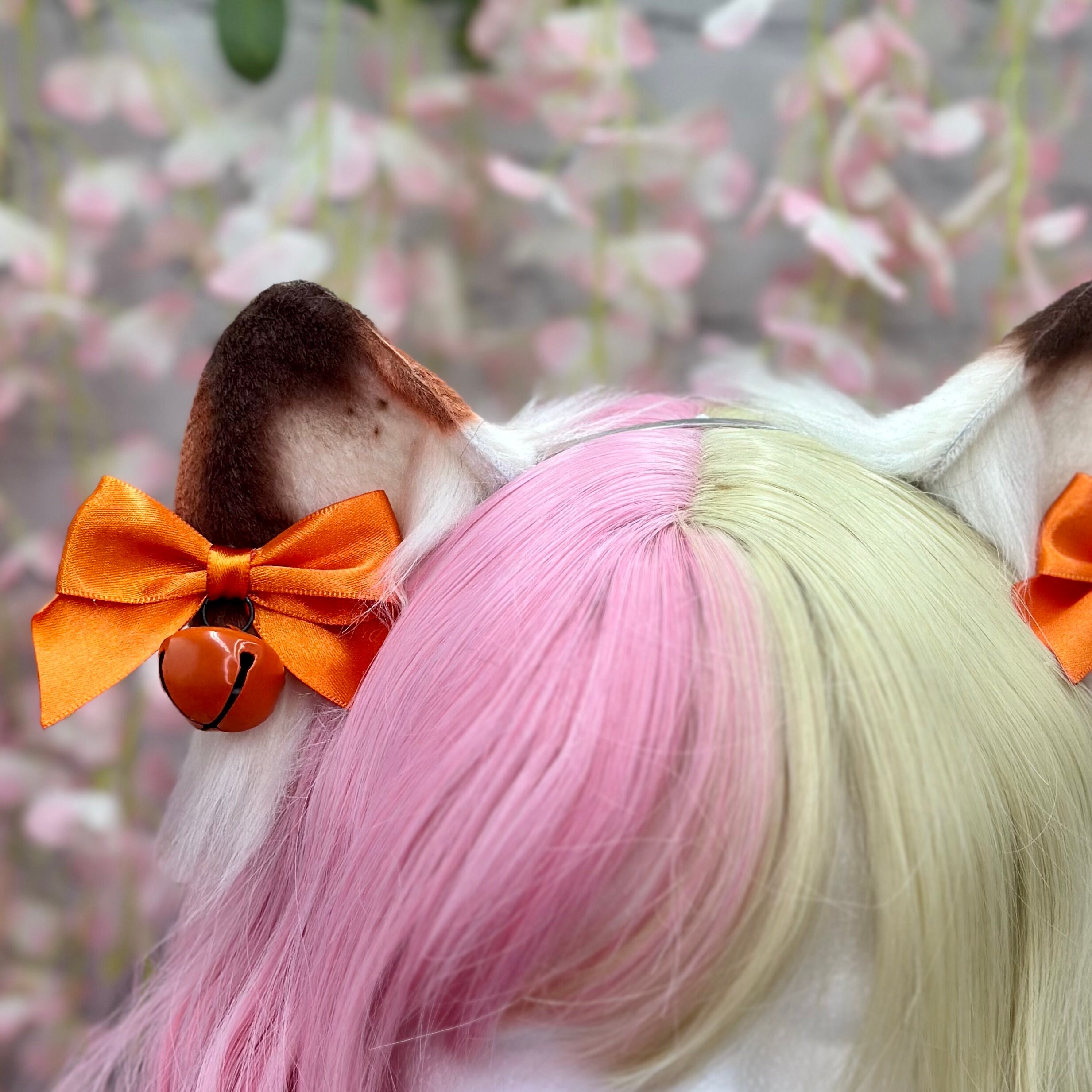 Fall Calico Cat Ears and Tail Set: Faux Fur Neko Cosplay - Etsy