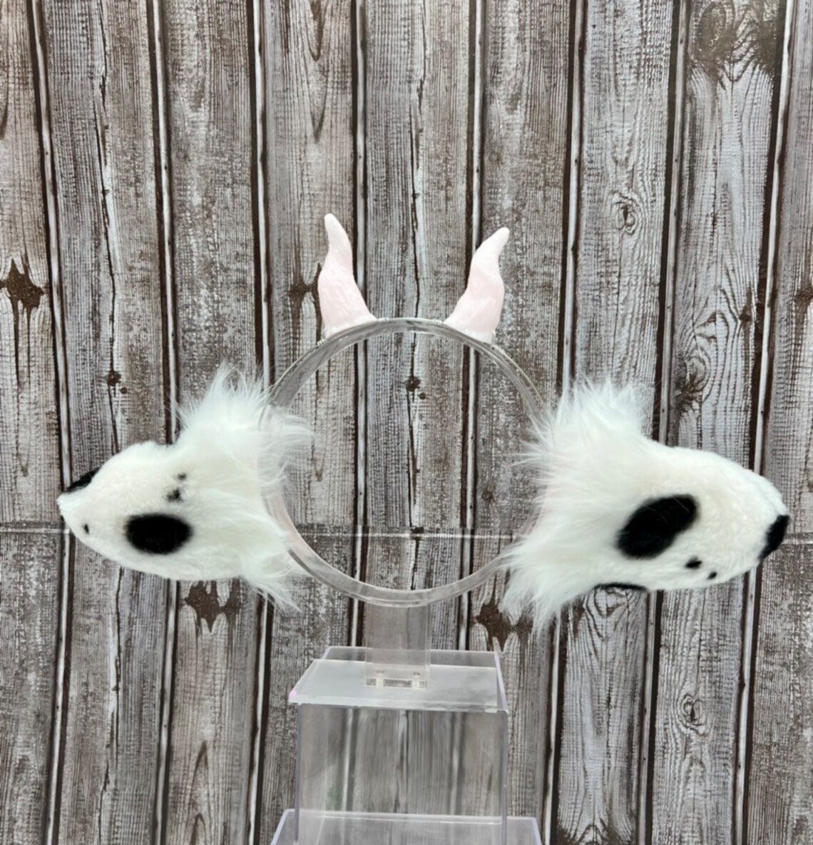 Fluffy Cow Ears With Horns Faux Fur Cow Cosplay Costume Ears - Etsy