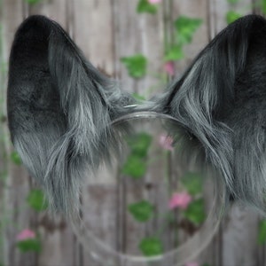 Dark Gray Faux Fur Puppy Ear Headband: Cosplay Dog Ears - Etsy