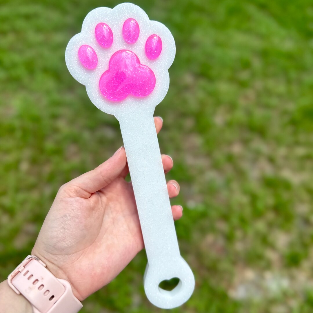Premade 10inch Glitter Resin Love Paddle Cat Paw Toe Beans Paddles With ...