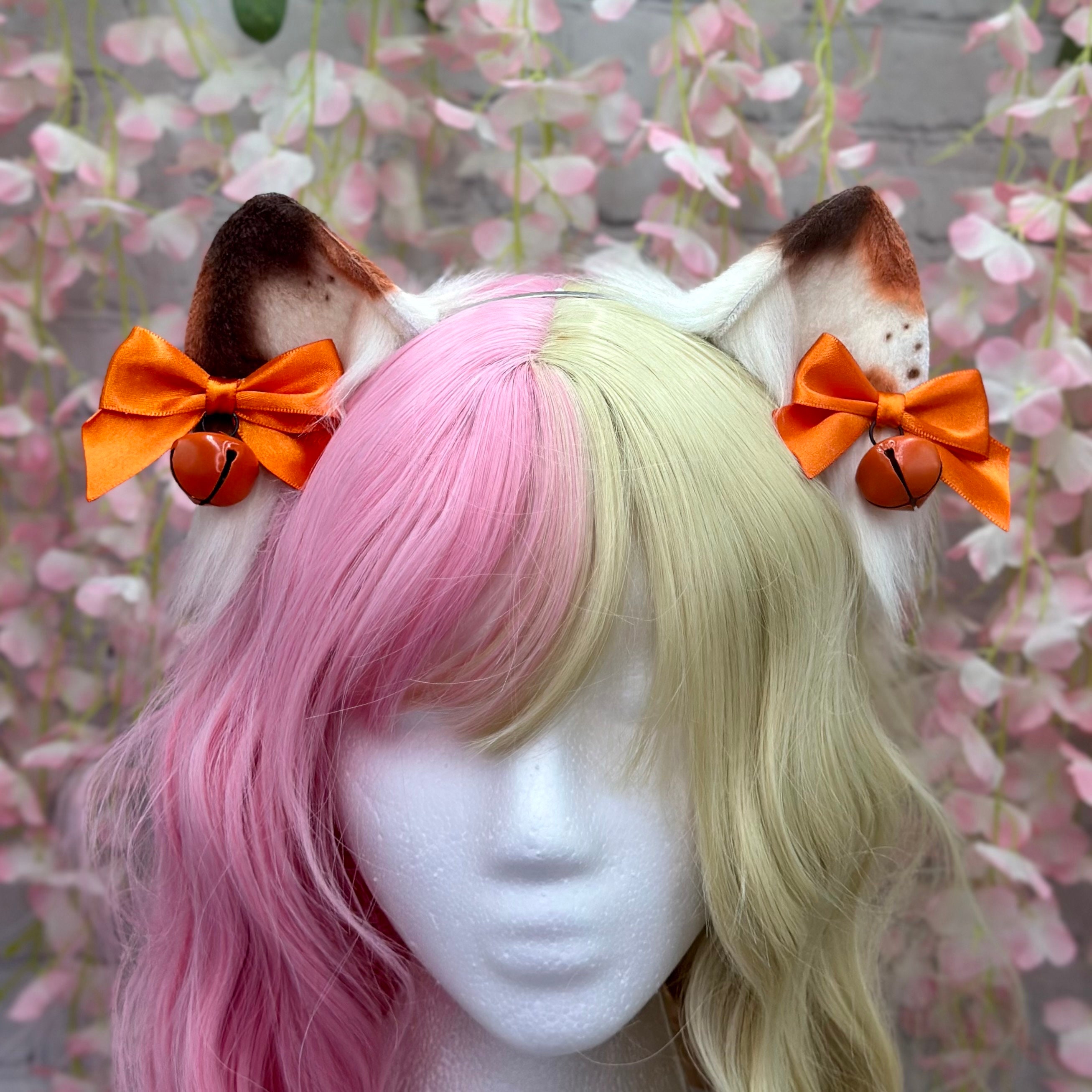 Fall Calico Cat Ears and Tail Set: Faux Fur Neko Cosplay - Etsy