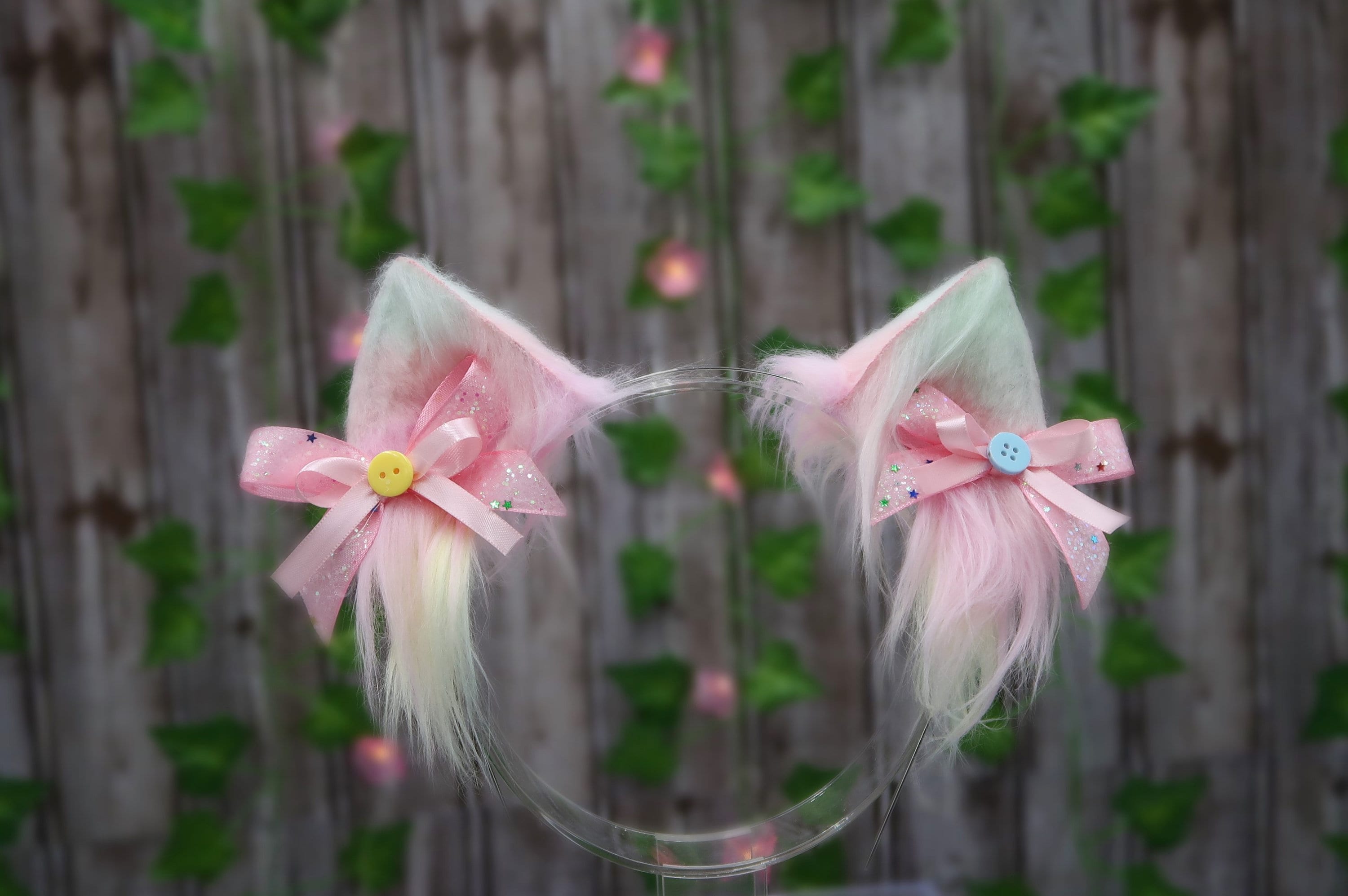 Kawaii Pastel Cat Ears Headband Pastel Rainbow Fairy Kei Neko - Etsy