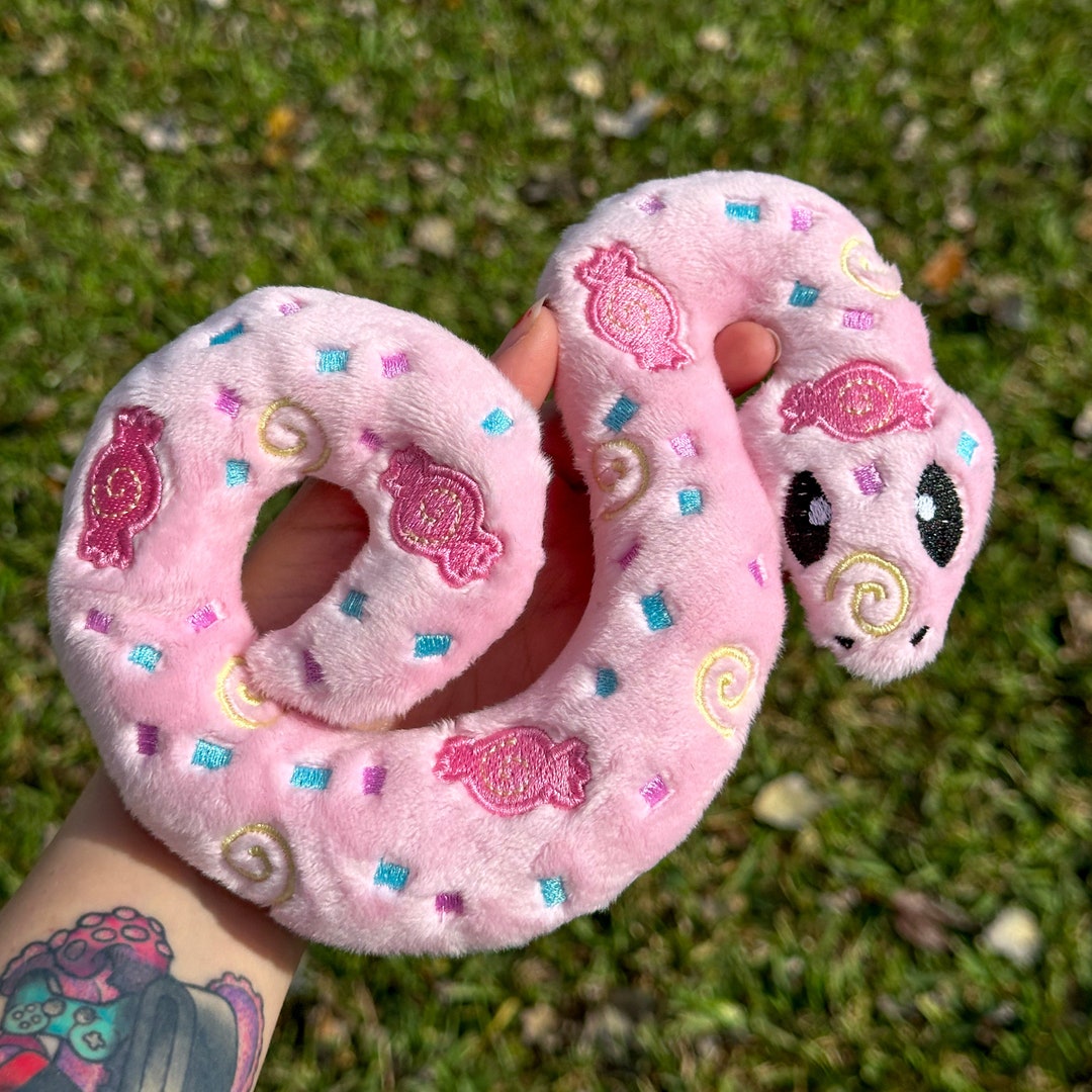 Kawaii Candy Snake Plush Handmade Sweet Treat Snake Plushie Soft Toy ...