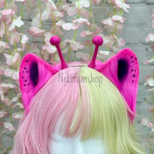 UV Pink Alien Cat Ears Headband: Neon Kemonomimi Costume - Etsy