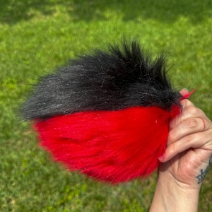 Goth Red and Black Bunny Ears With Piercings Cosplay Faux Fur Bunny ...