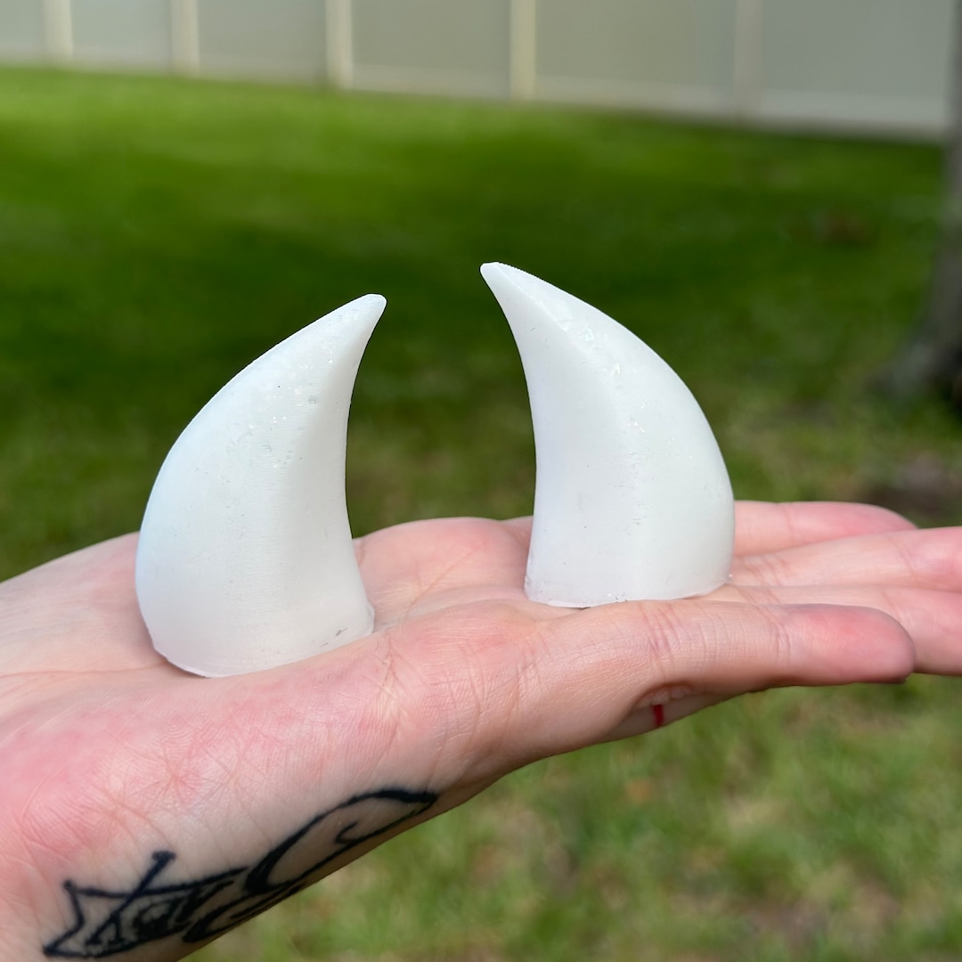 Custom Resin Cosplay Horns White Demon Horns Black Costume Horns Custom ...