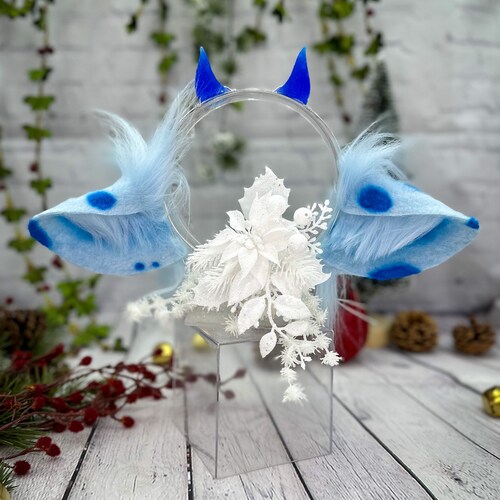 Goth Cow Ears Headband Cosplay Faux Fur Goat Sheep Ears - Etsy