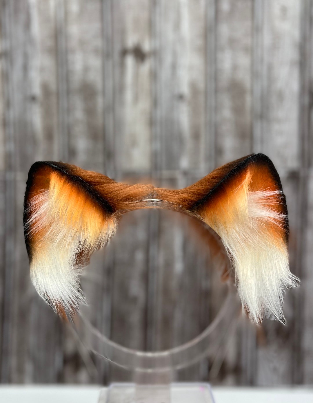 Ginger Cat Ears Headband: Realistic Fox Costume, Furry Cosplay - Etsy