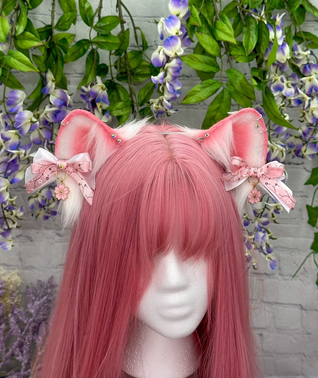 Sakura Cat Ears Headband: Cherry Blossom Neko Cosplay - Etsy