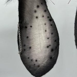Realistic Black and White Lop Bunny Ears and Bunny Tail Fully Wired ...