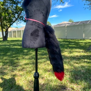 Red and Black Cat Ears With Horns and Tail Devil Cat Ears Nekomimi Red ...