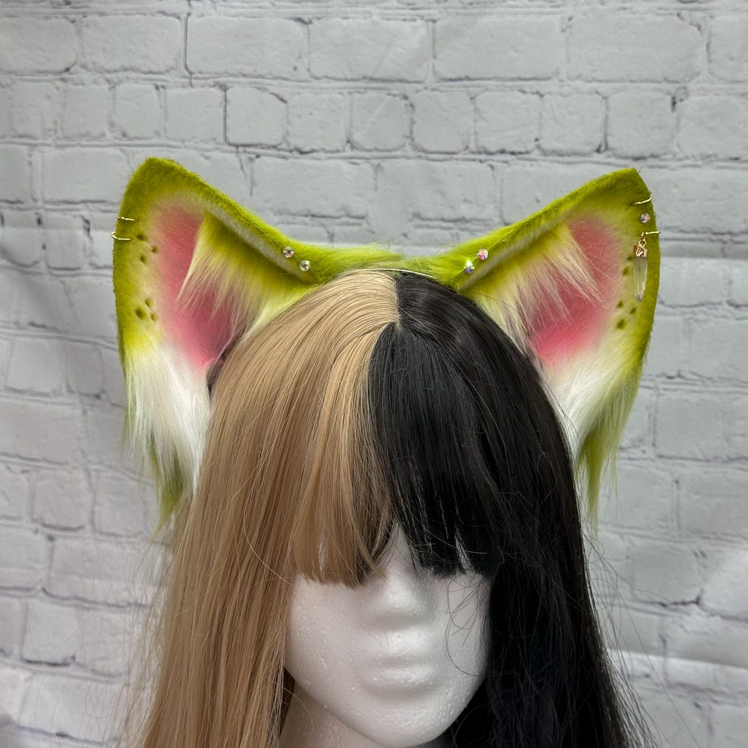 Premade Green Moss Fox Ear Headband Fairy Kitsune Ears Fox Cosplay Ear ...