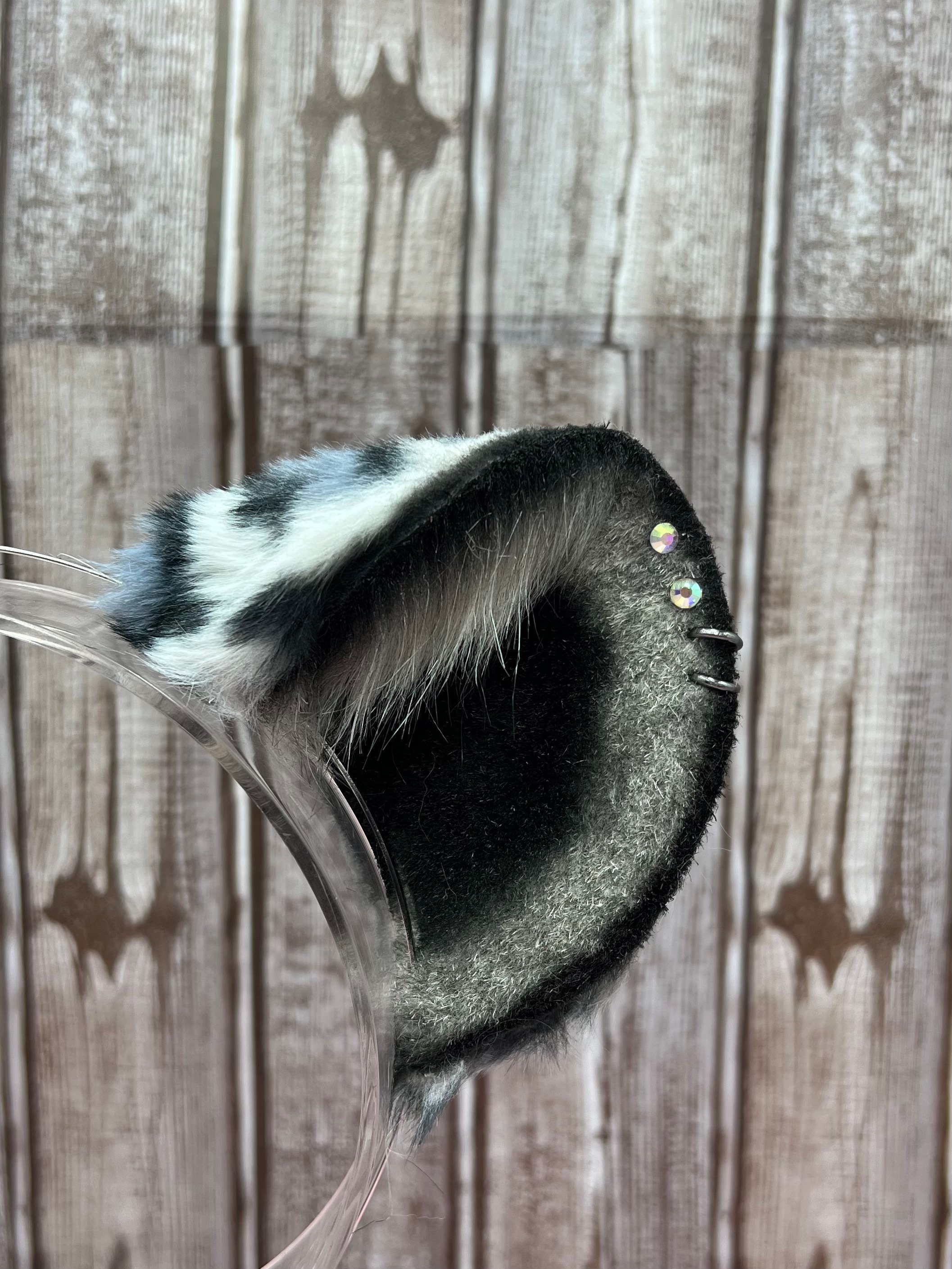 Snow Leopard Faux Fur Cat Ears: Gemstone Cosplay Headband - Etsy