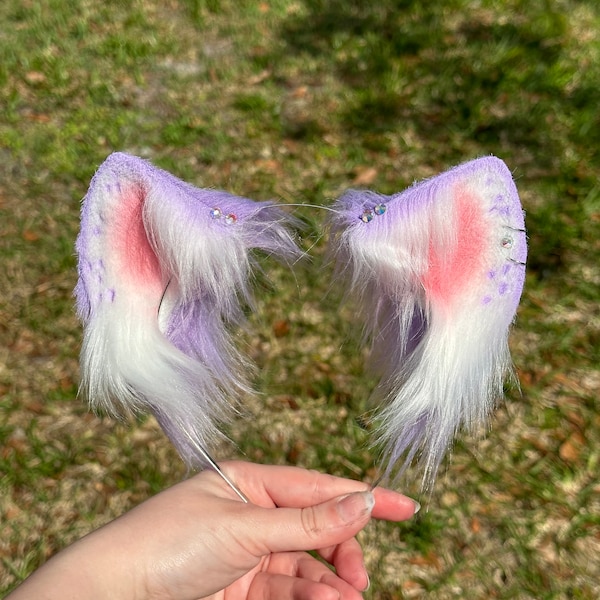 Purple Cat Ears and Tail - Etsy