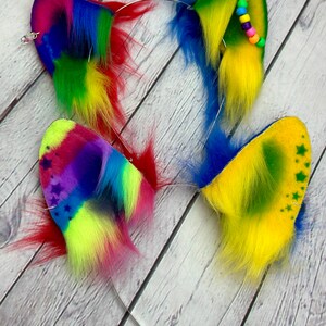 Rainbow Cat Ears Headband: Kidcore Cosplay Kitten Ears - Etsy