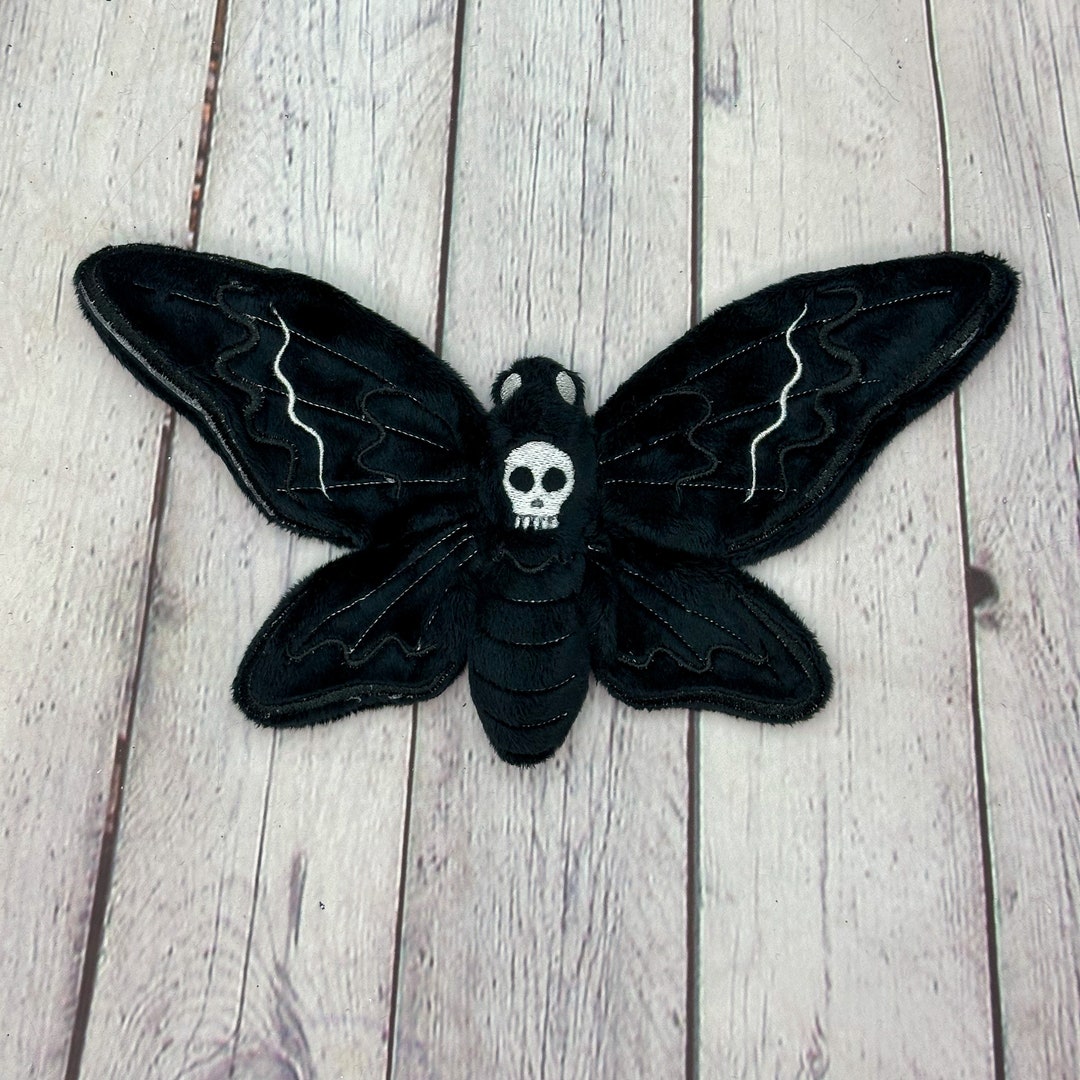 Handmade Death Head Hawk Moth Plush Black Butterfly Plushies Dark Moth ...
