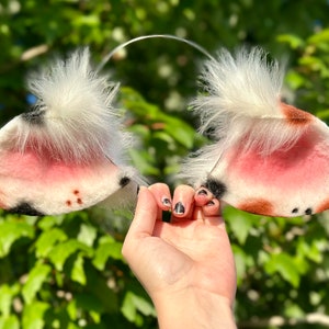 Realistic Cow Ears Brown Black Spotted Cow Ear Headband Calf Cosplay ...