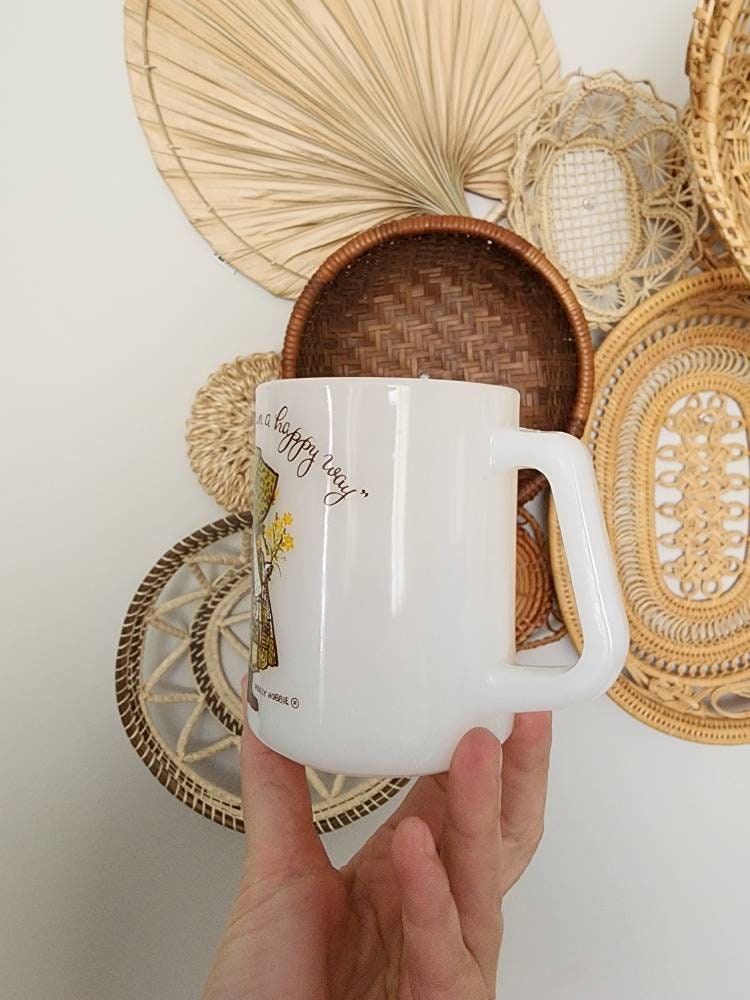 Vintage Holly Hobbie Federal Glass Mug Start Each Day In A Etsy