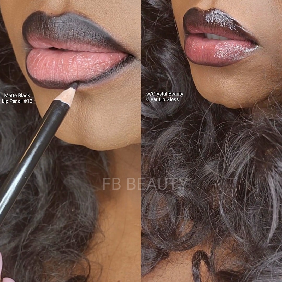 Matte Black Lip Liner Lip Pencil 12 Moisturizing And Long Lasting Cruelty Free Etsy