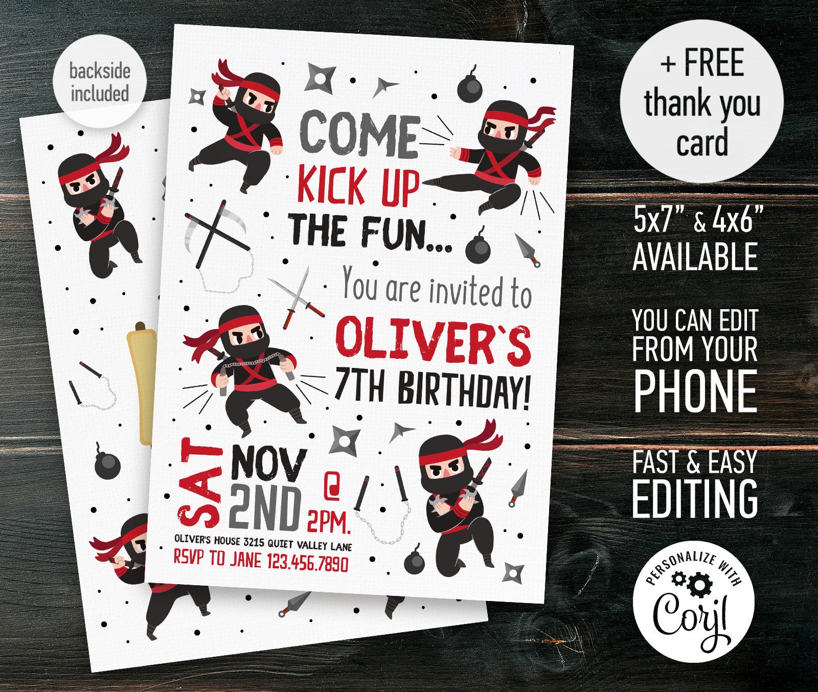 Kick birthday party invitation - Etsy Nederland