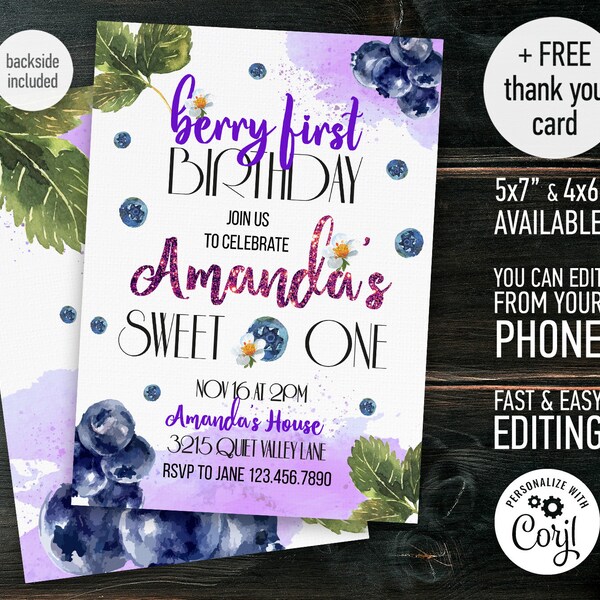 Blueberry Birthday - Etsy