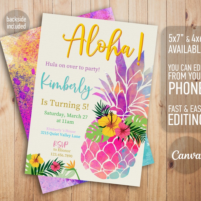 Aloha Invitation - Etsy