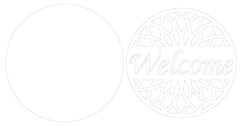 Welcome Sign Svg Dxf Ai Round Door Hanger Farmhouse Decor Laser