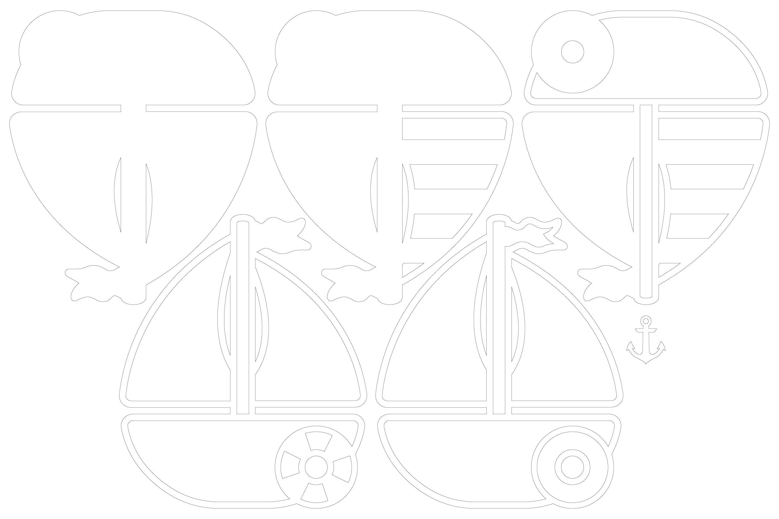 Multilayered Boat SVG, DXF, AI, Digital Download, 3D Kids Room ...