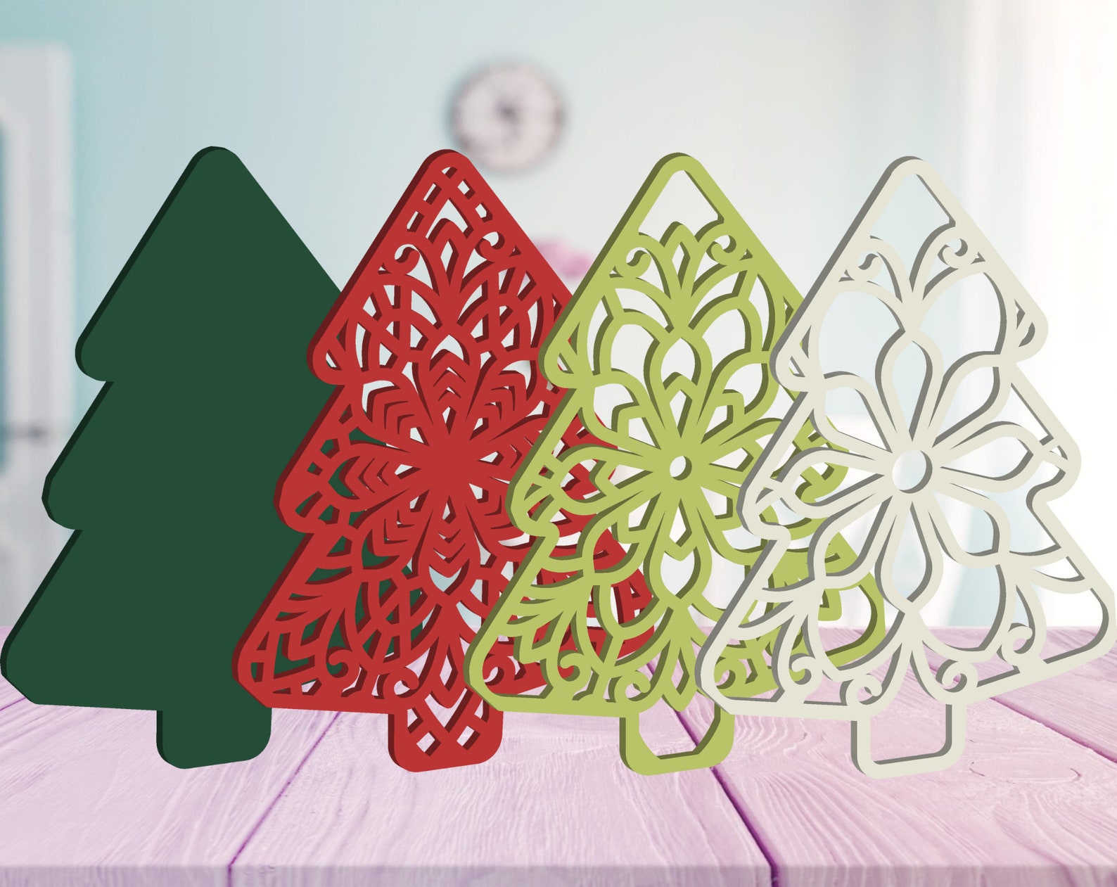 Christmas Tree Layered SVG, Mandala Room Decoration, Fir-tree Cut File ...