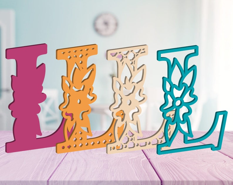 Layered Letter L SVG Floral Alphabet DXF Letters 3D - Etsy