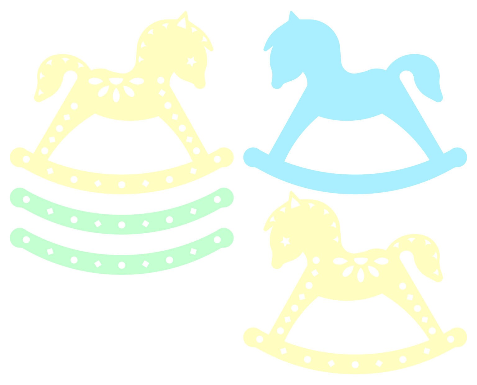 Layered Rocking Horse SVG, Plywood Toy DXF, Baby Room Decor AI, Room ...