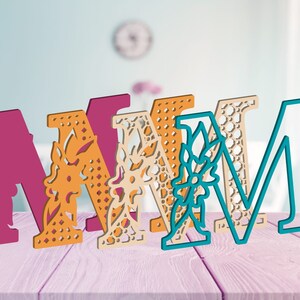 Layered Letter M SVG, Floral Alphabet DXF, Letters 3D, Paper/laser Cut ...
