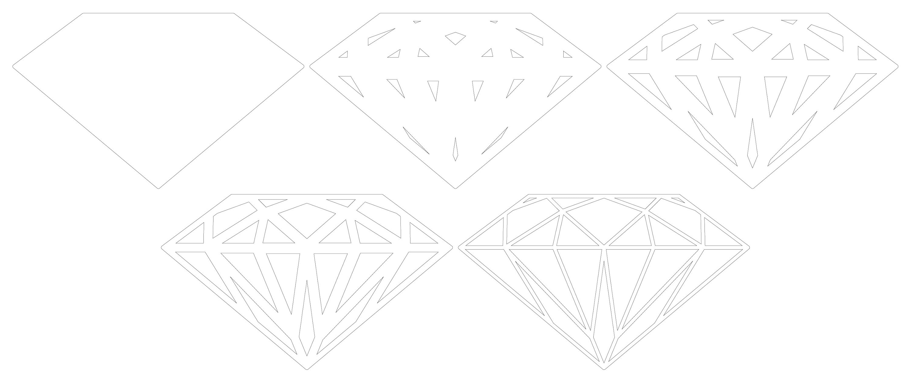 Layered Diamond SVG, DXF, AI, Digital Download, 3D Room Decoration ...