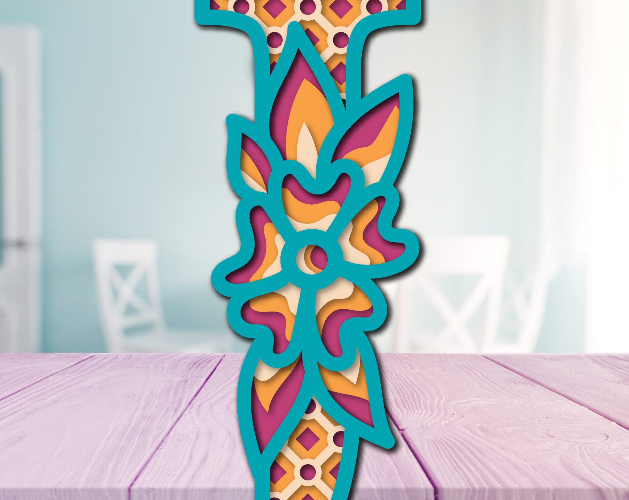 Layered Letter J SVG, Floral Alphabet DXF, Letters 3D, Paper/laser Cut ...