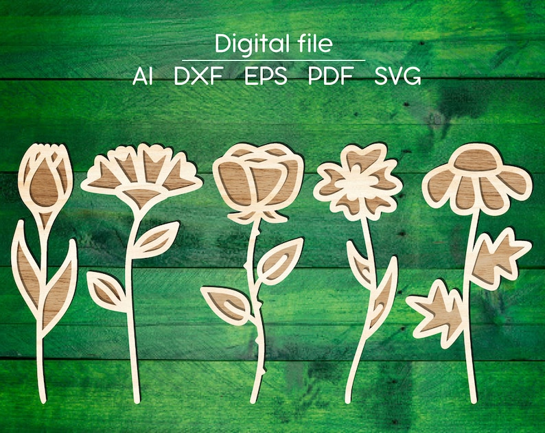 Layered Flowers SVG, DXF, AI, Digital Download, Mother's Day Gift ...