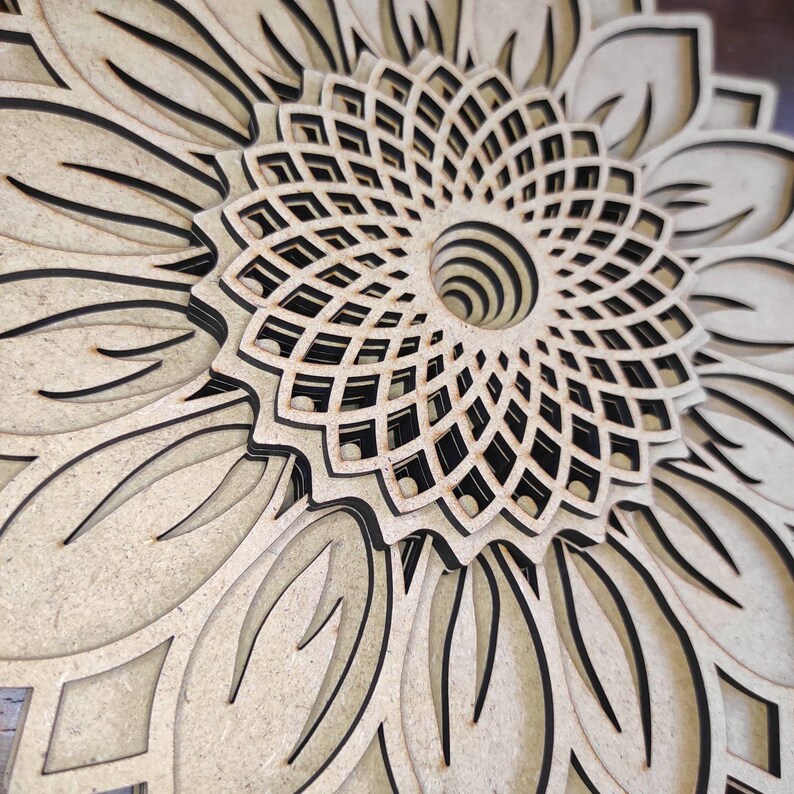 Layered Sunflower SVG Cut File for CNC, Cricut, Glowforge, Xtool ...