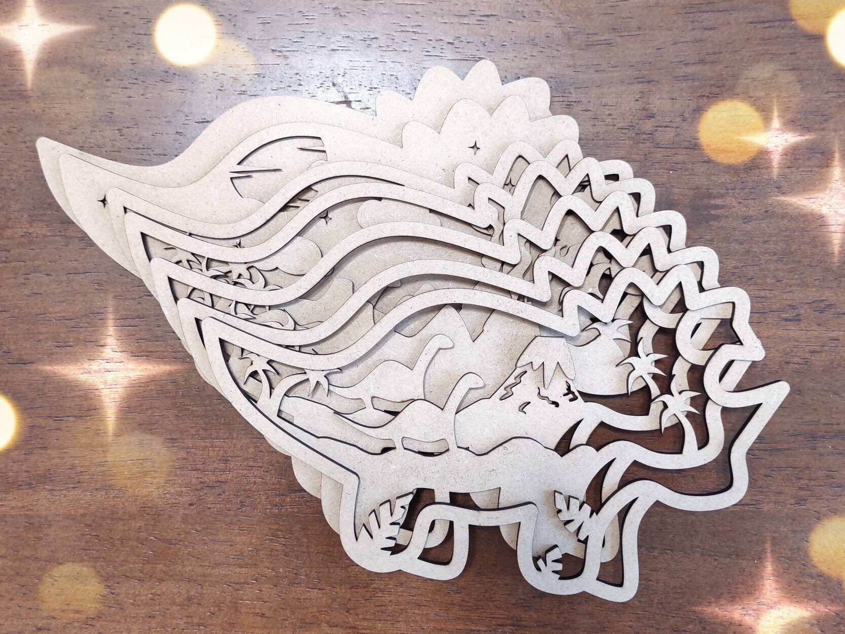 Layered Dinosaur Triceratops Digital Download, SVG, DXF, 3D Room Decor ...