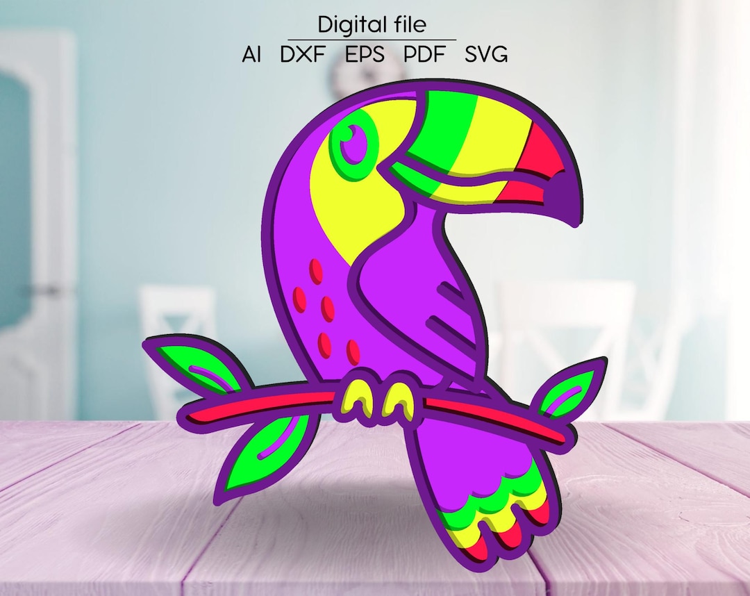 Layered Toucan Digital Download, SVG, DXF, AI, 3D Kids Room Decor ...