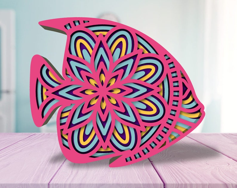 Layered Fish SVG, 3D Angel Fish DXF, Laser Cut File, for Glowforge ...