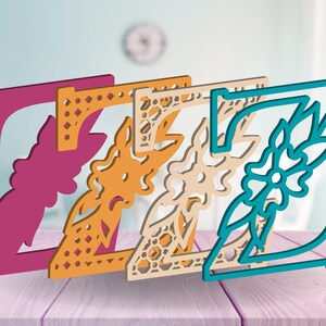 Layered Letter Z SVG, Floral Alphabet DXF, Letters 3D, Paper/laser Cut ...