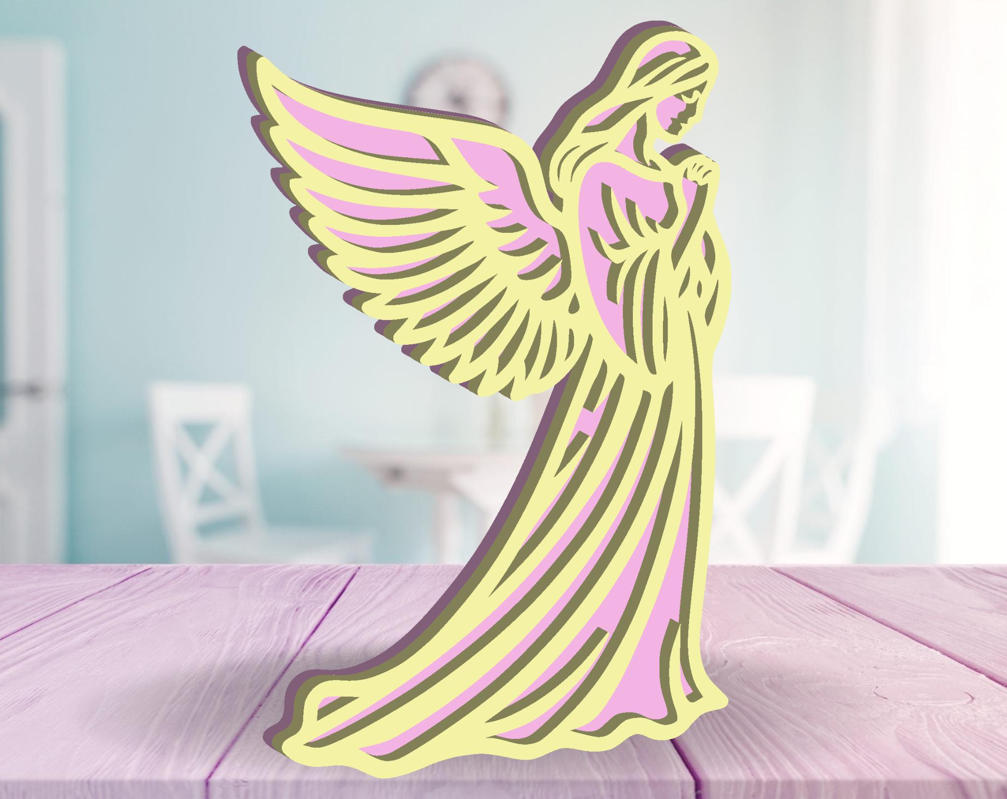 Angel SVG, Laser Cut File, for Glowforge, Cricut, Xtool, Cnc, Digital ...