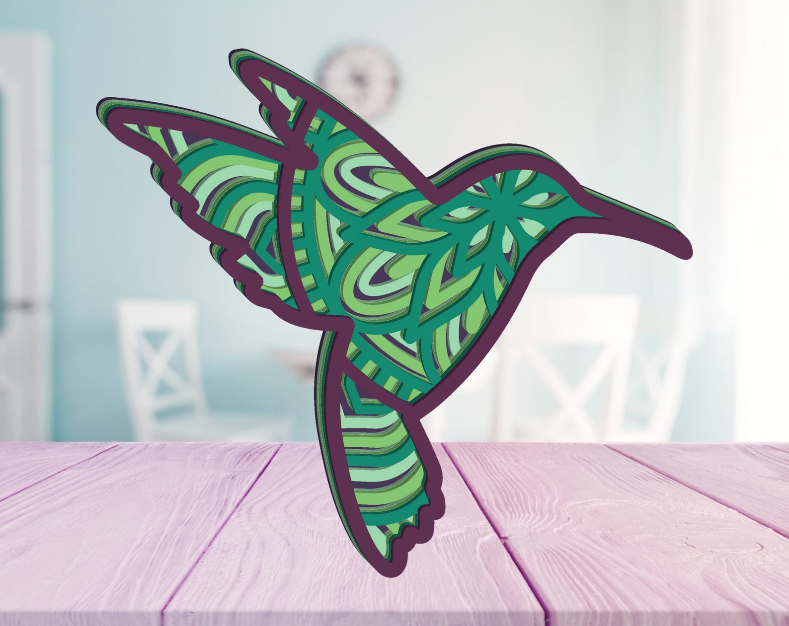Layered Hummingbird SVG, 3D Colibri DXF, Laser Cut File, for Glowforge ...