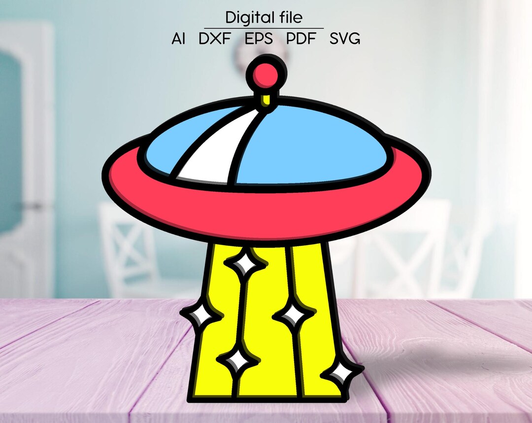 Layered Ufo SVG, DXF, AI, Digital Download, 3D Kids Room Decoration ...